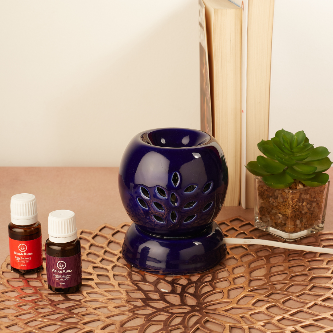 Dark Blue Electric Aroma oil diffuser for home fragrance – Asian Aura