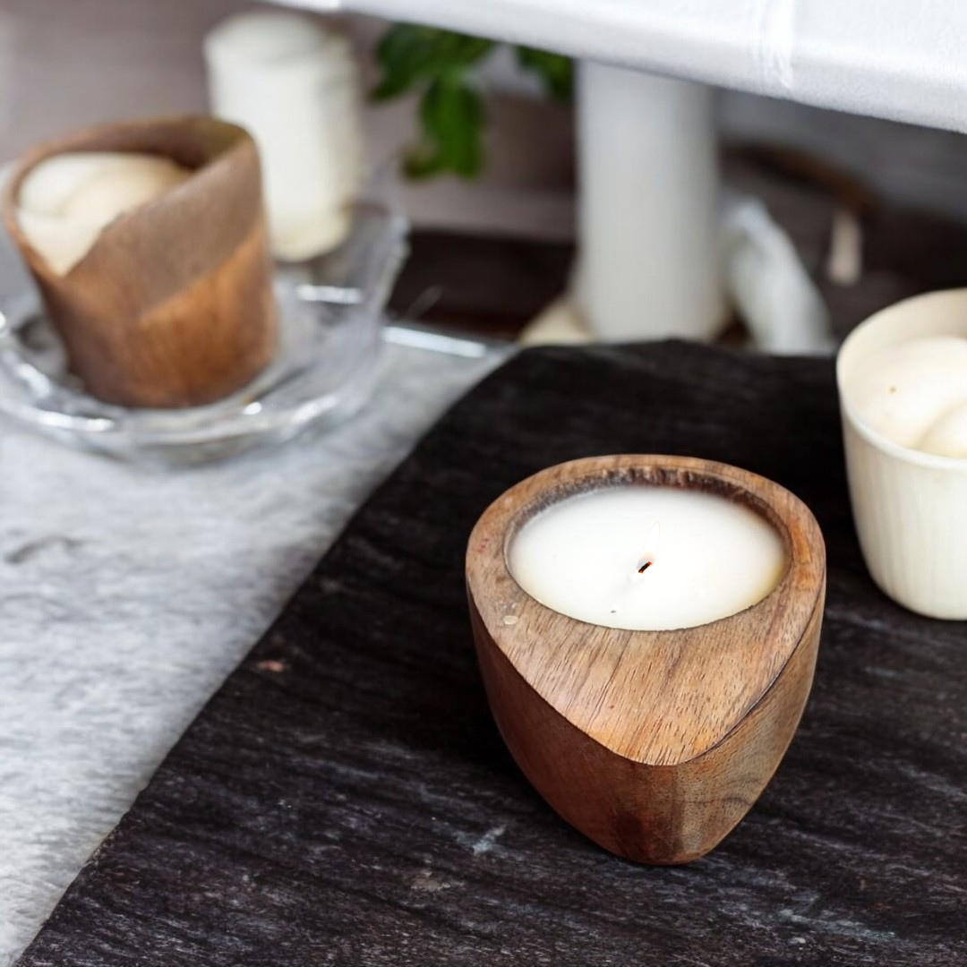 Scented Wooden Teardrop Glow Candle - Vanilla Candle – Asian Aura